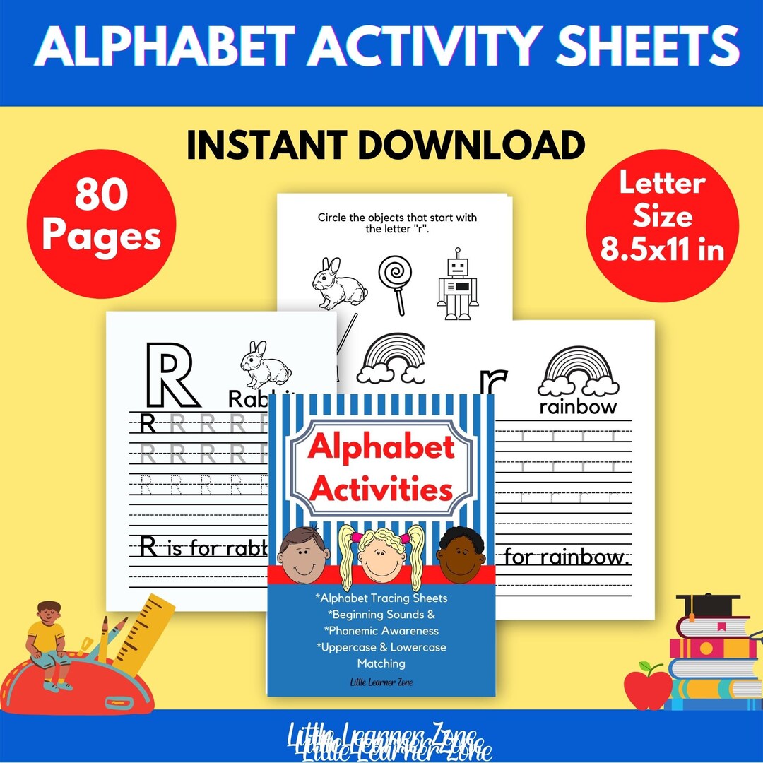 Alphabet Tracing Sheets, ABC Writing Activities, ABC Printable Resource ...