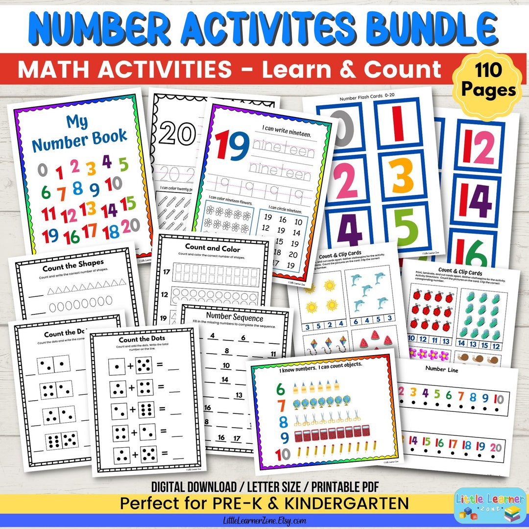 Kindergarten Math Printables, Number Activity Resources, Counting ...