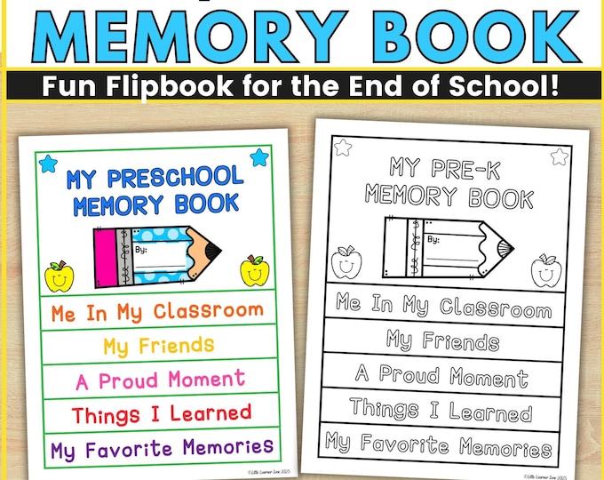 Preschool End of Year Memory Book Printable, TK Pre-k VPK Headstart ...
