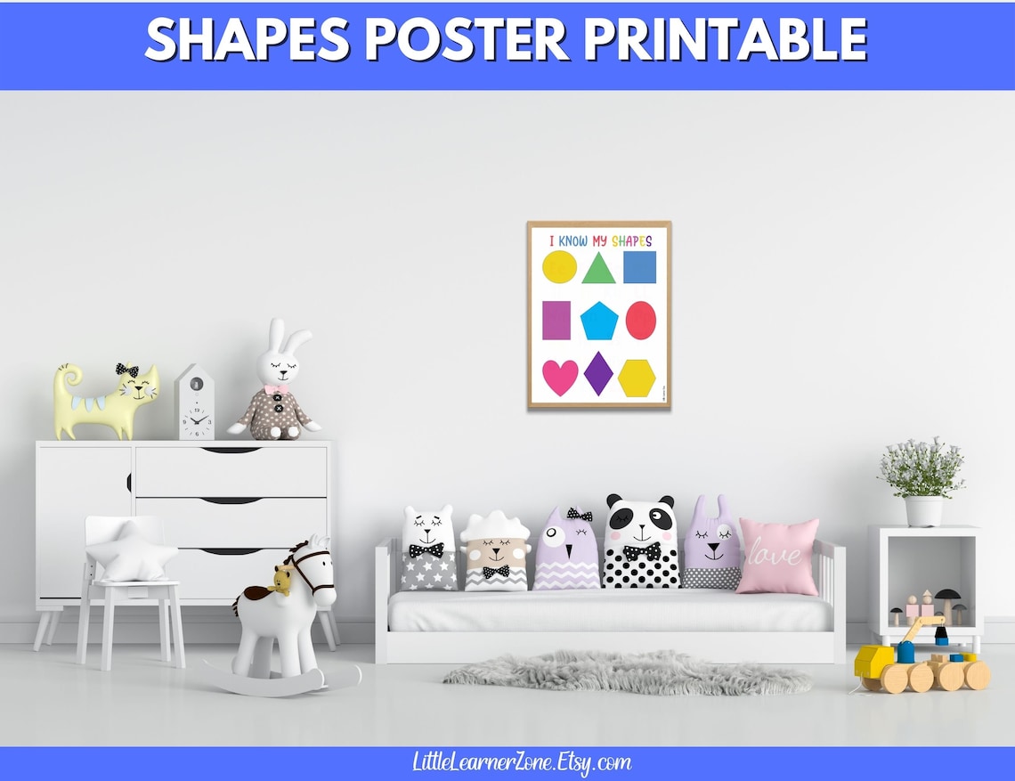 Printable Shapes Poster, Kid's Shapes Chart, Colorful Shapes Chart ...