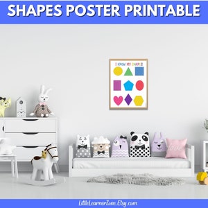 Printable Shapes Poster, Kid's Shapes Chart, Colorful Shapes Chart ...