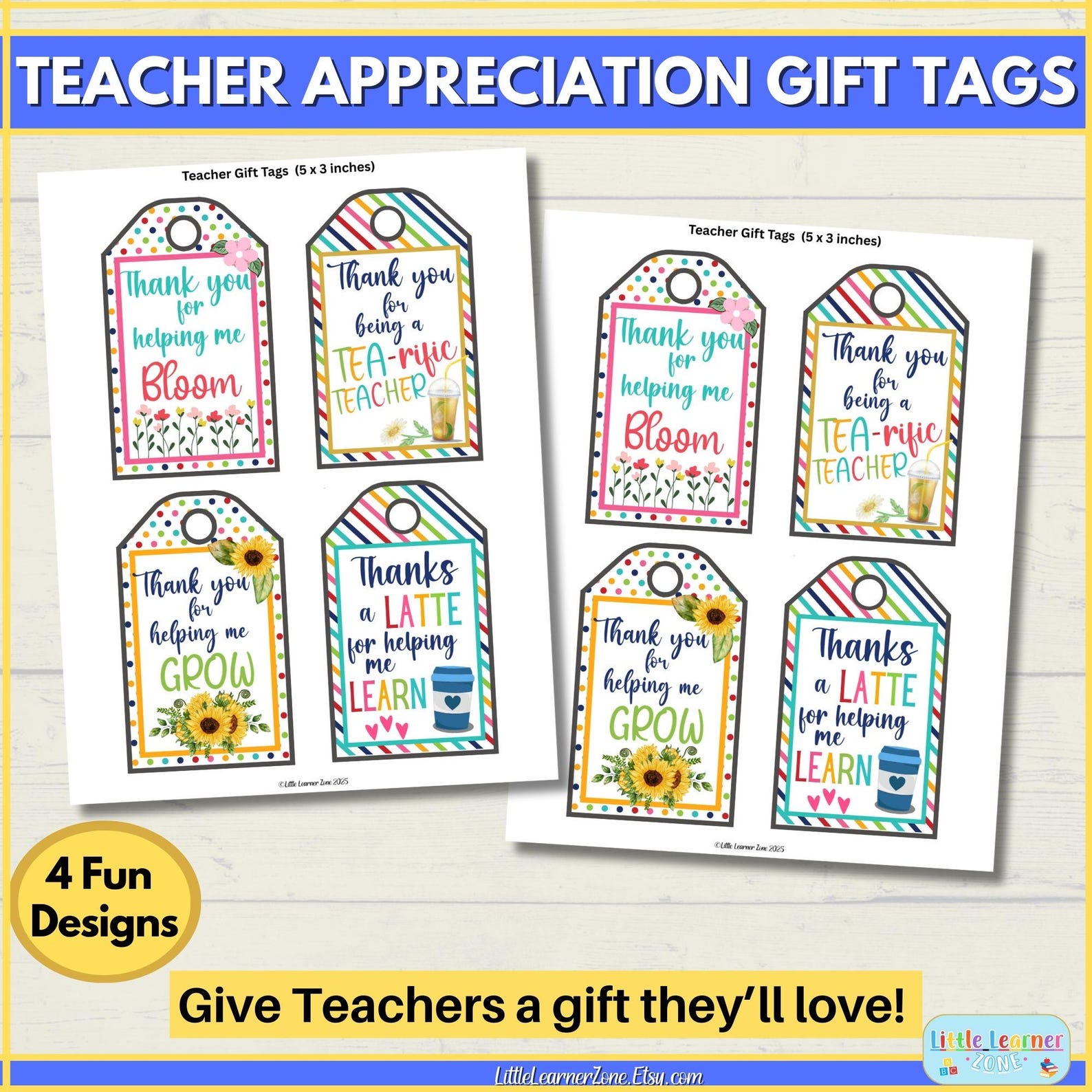 Teacher Appreciation Gift Tags, Teacher Gift Tag Printable, Teacher ...