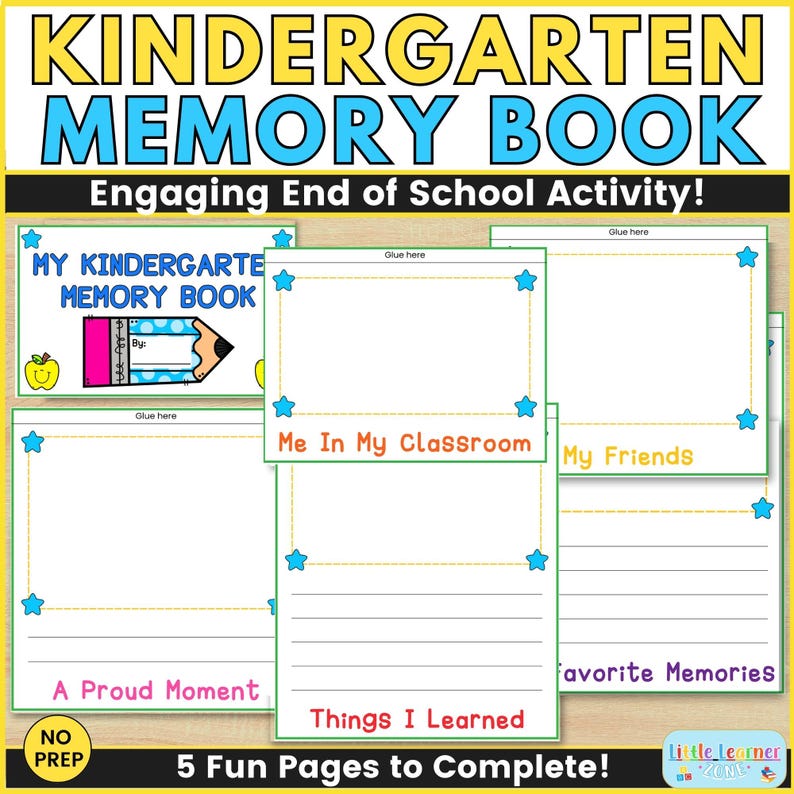Kindergarten Memory Book End 0f the Year Memory Book for Kindergarten ...