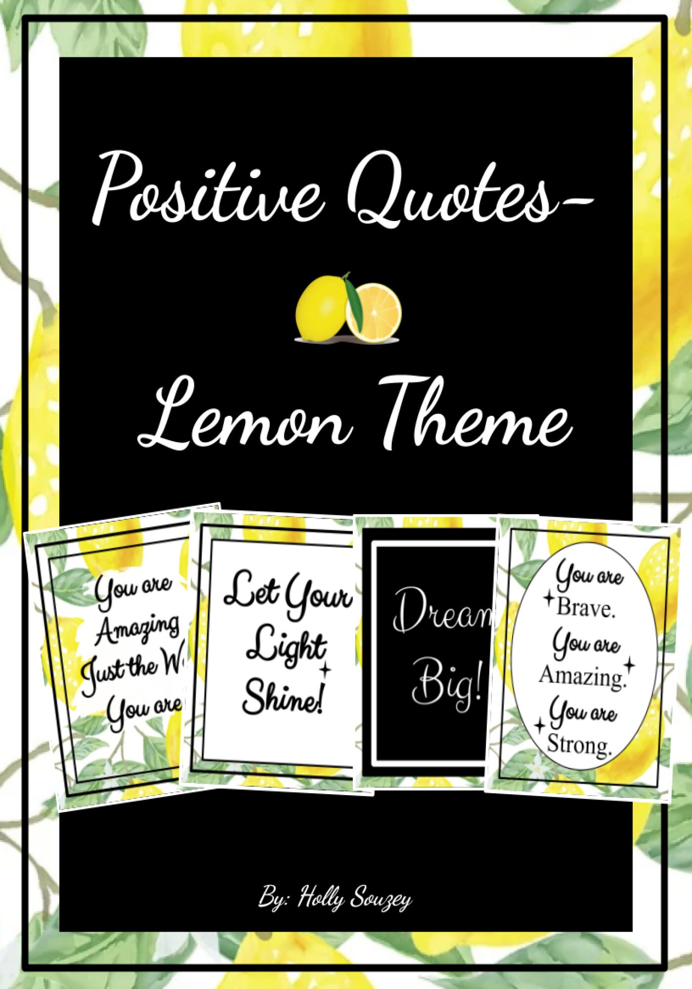 Positive Quotes Lemon Theme - Etsy