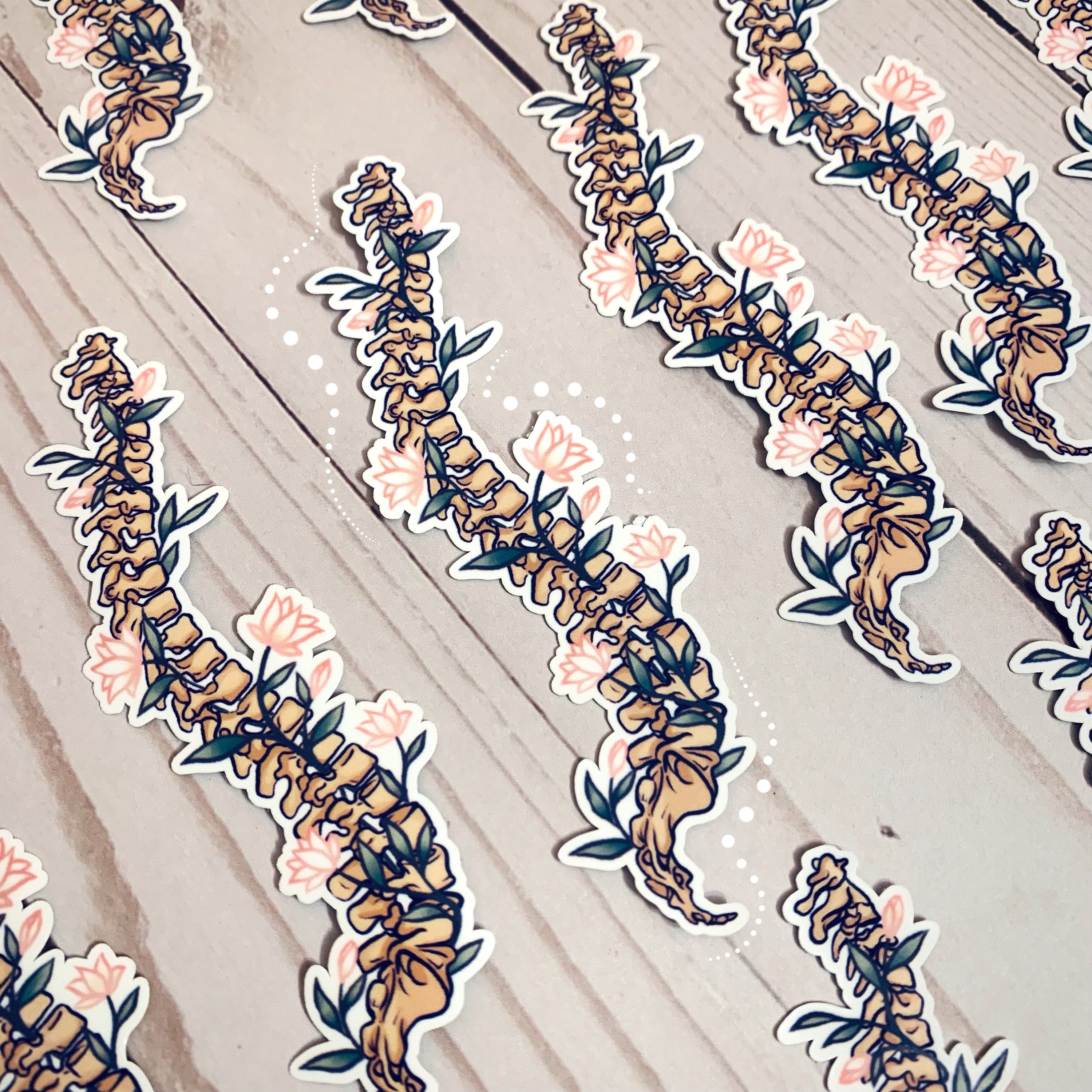 Floral Spine Aesthetic Biology Sticker Cute STEM Sticker - Etsy