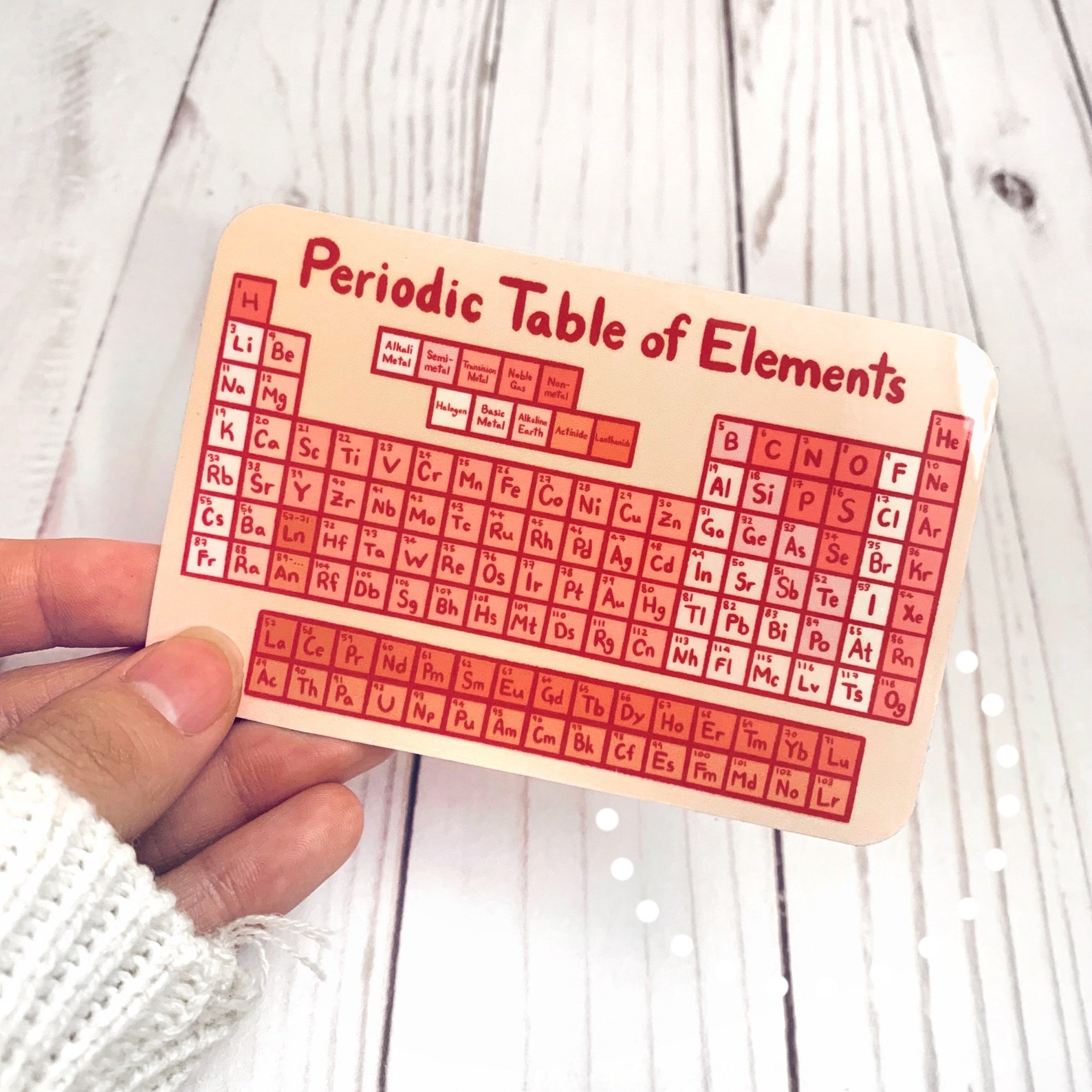 Pink Periodic Table Sticker: Waterproof Chemistry Gift - Etsy