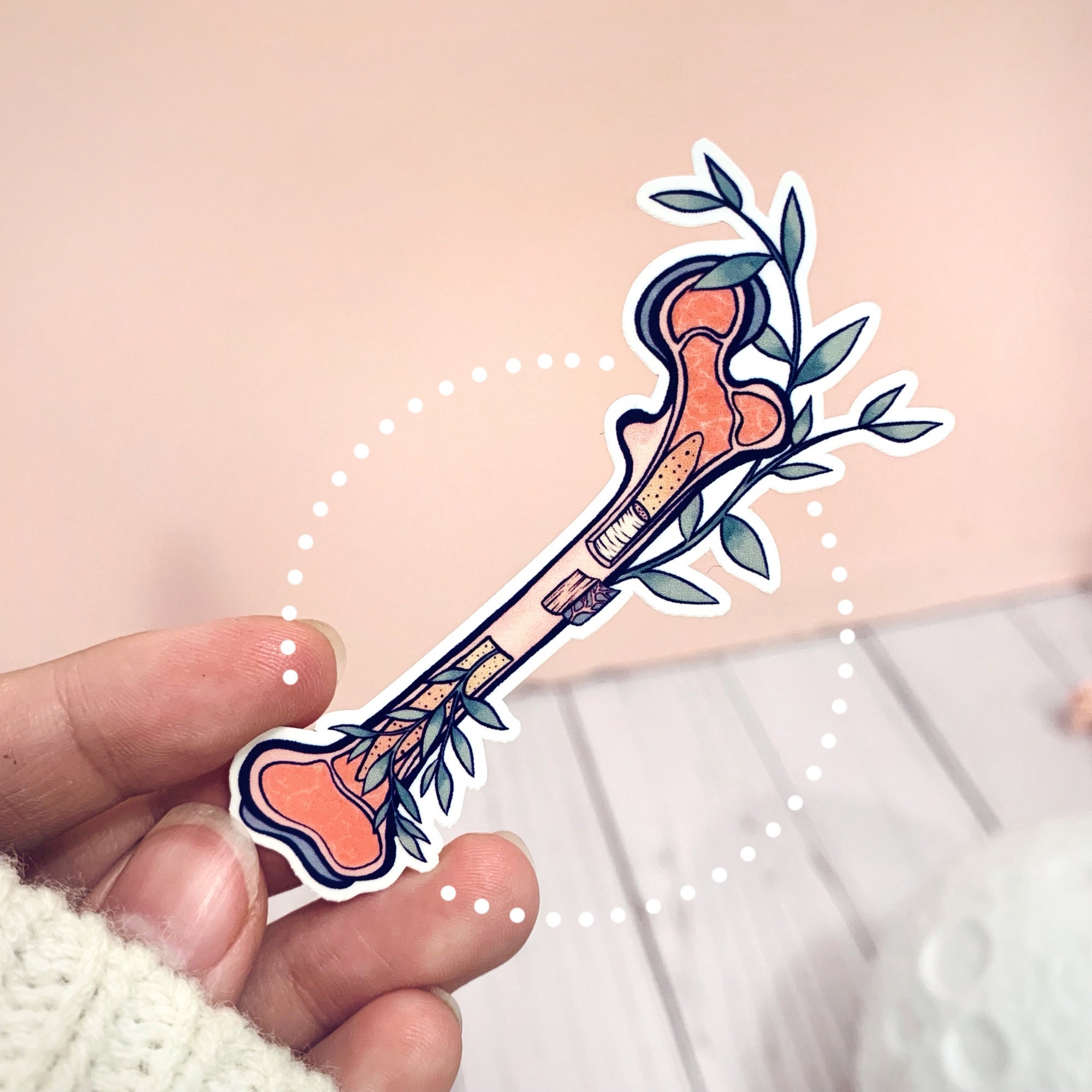Floral Bone Aesthetic Biology Sticker Cute STEM Sticker - Etsy
