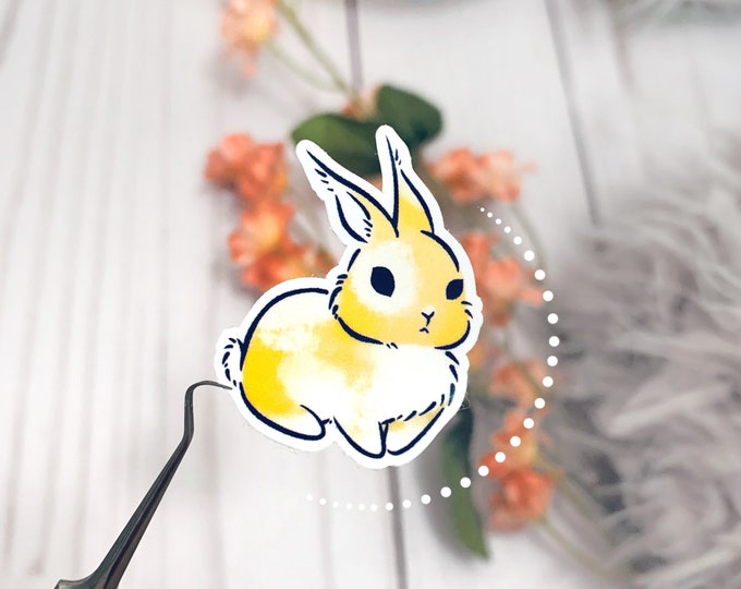 Sable point Netherland Dwarf bunny sticker cream brown rabbit vinyl ...