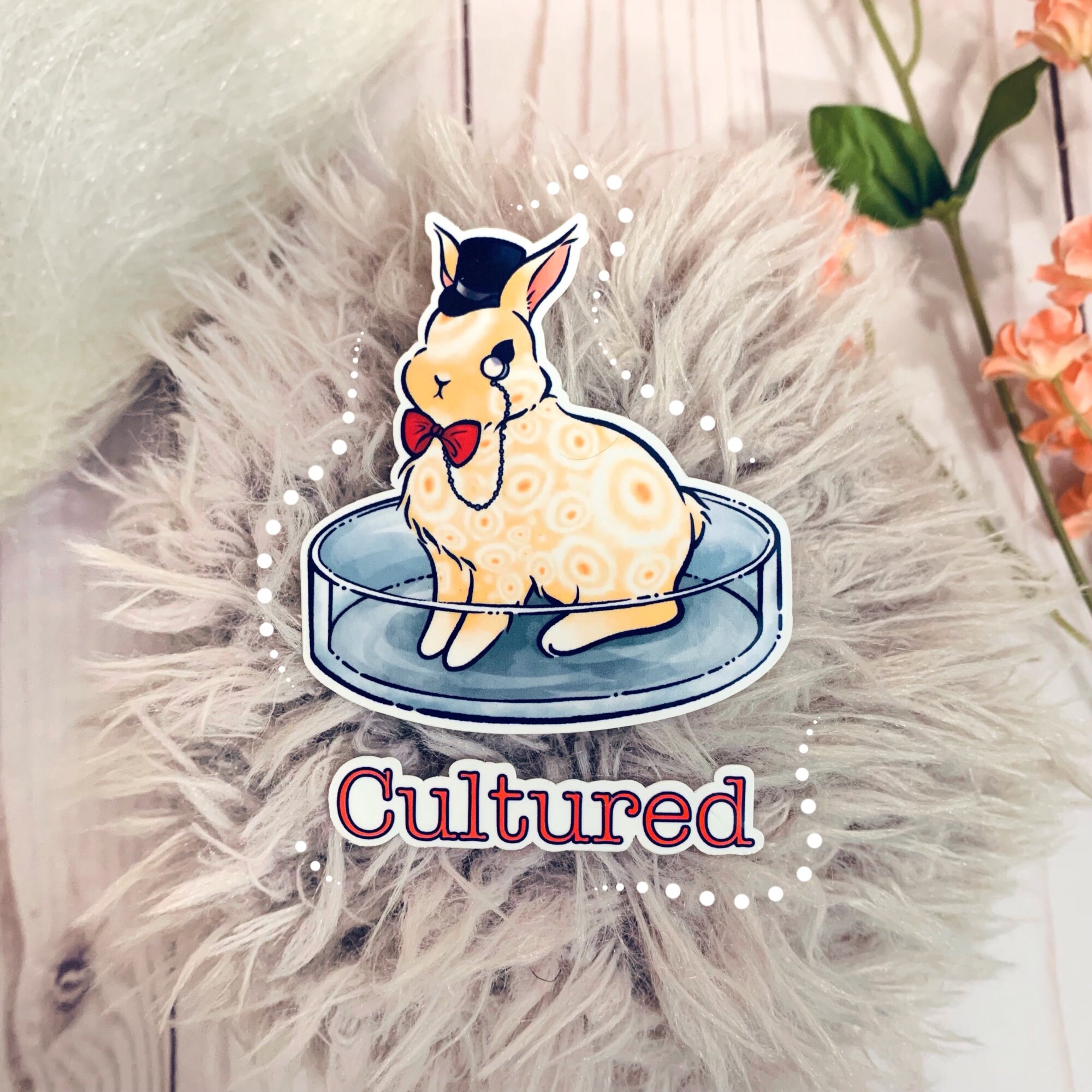 Cultured Bunny Sticker Cute Aesthetic Biology Sticker - Etsy