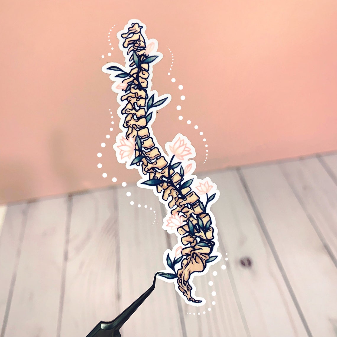 Floral Spine Aesthetic Biology Sticker Cute STEM Sticker - Etsy