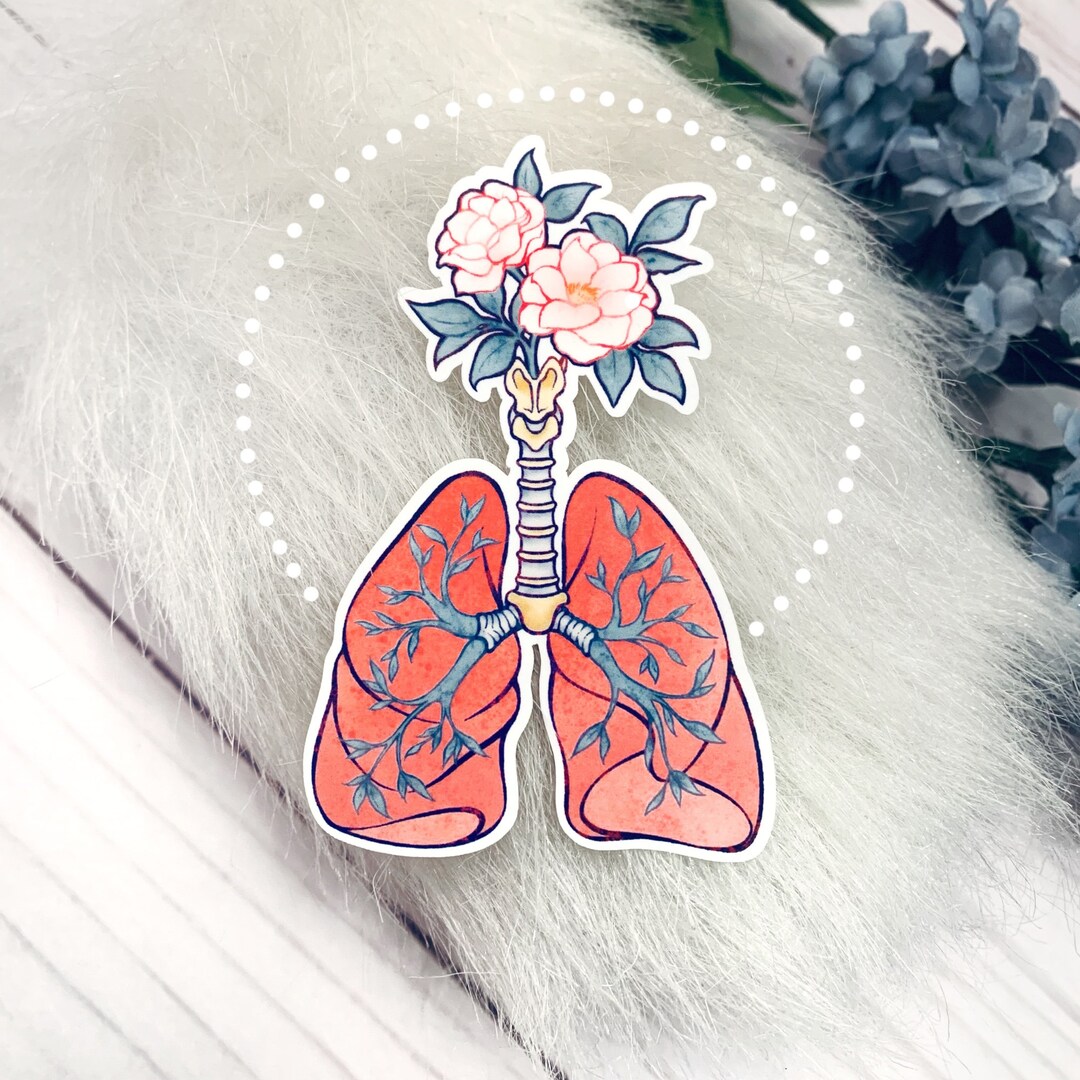 Cute Floral Lung Sticker| Biology Anatomy Pulmonology Study| Scientist ...