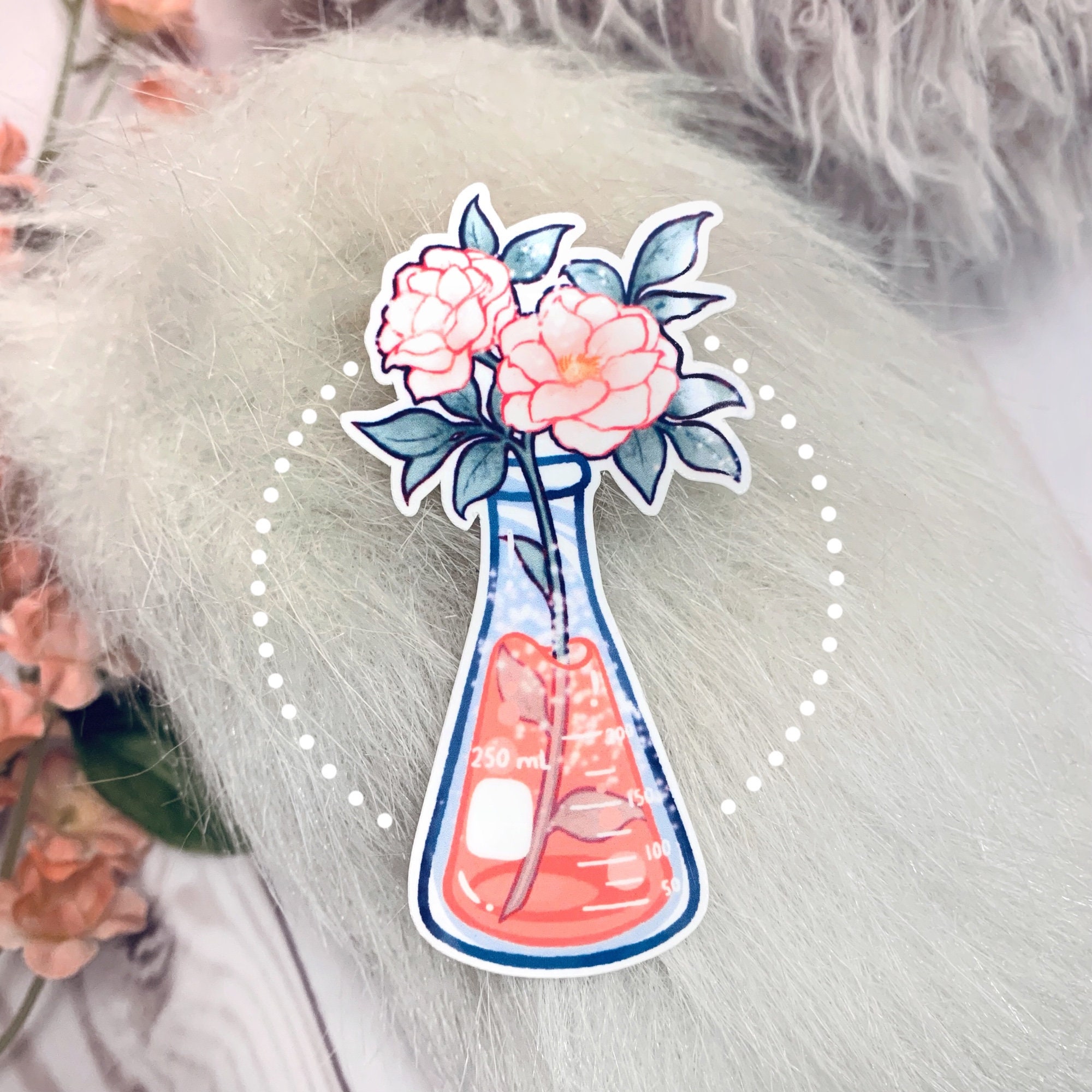 Floral Science Beaker Sticker Biology Sticker Chemistry | Etsy