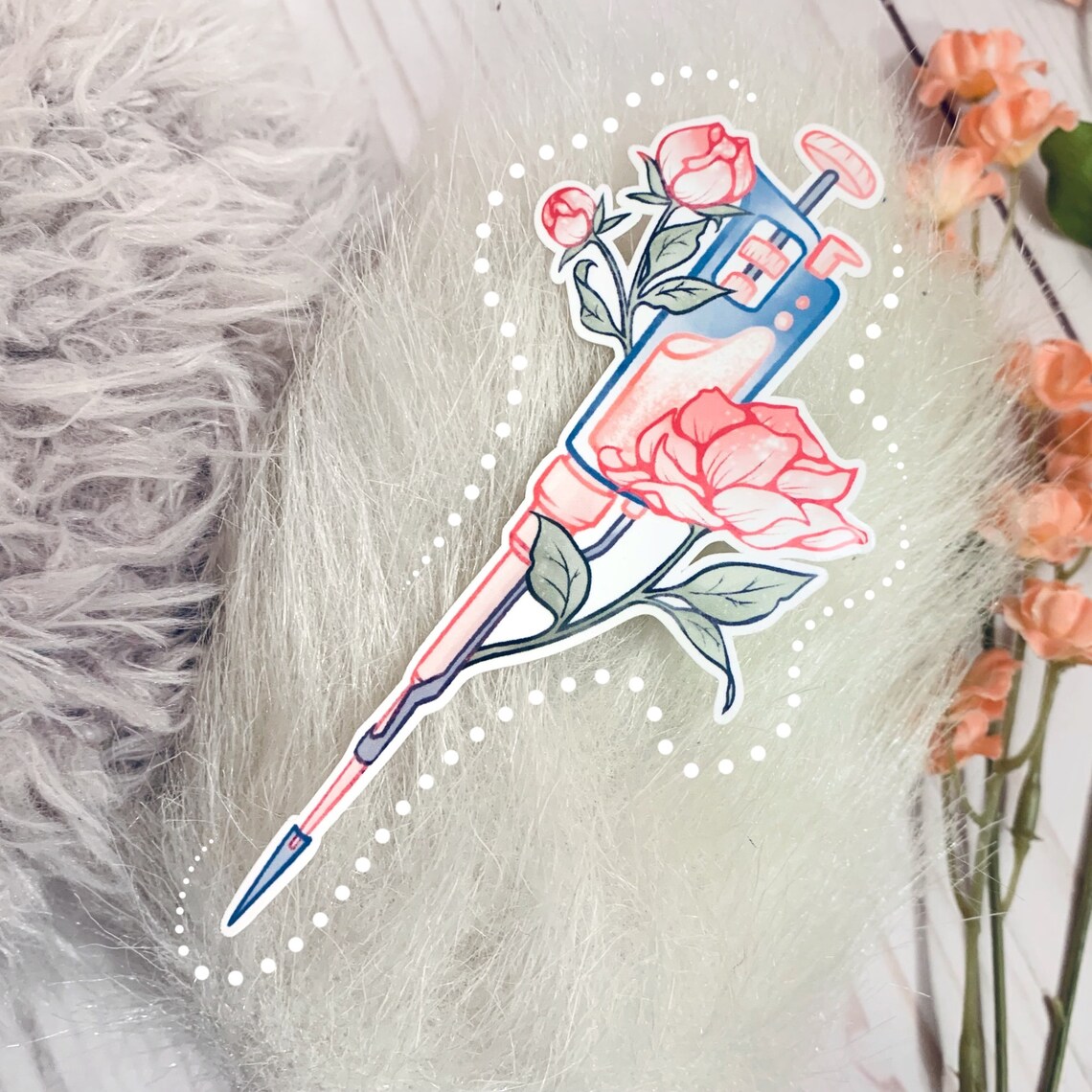 Floral Pipette Biology Sticker Chemistry Sticker Science - Etsy