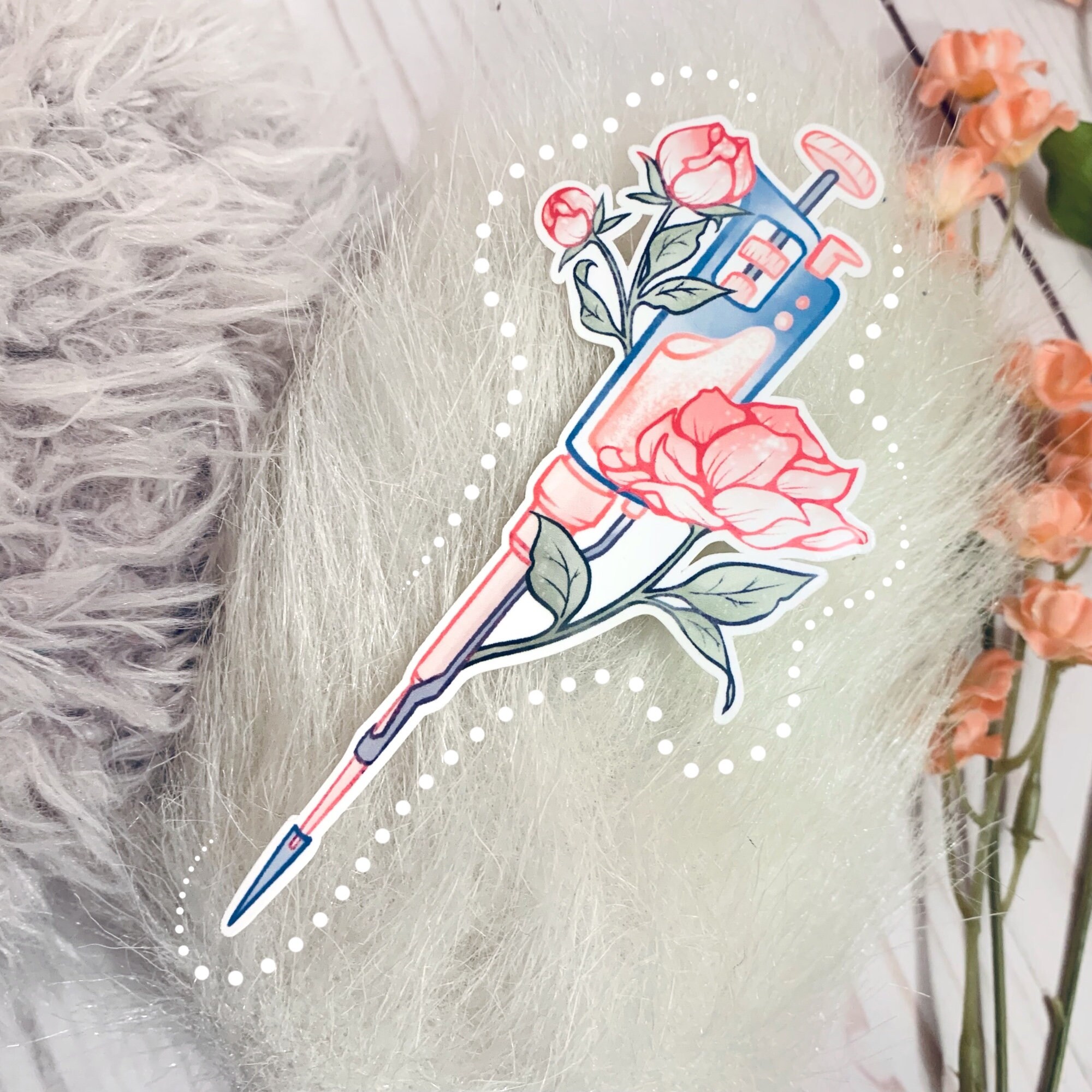Floral Pipette Biology Sticker Chemistry Sticker Science - Etsy