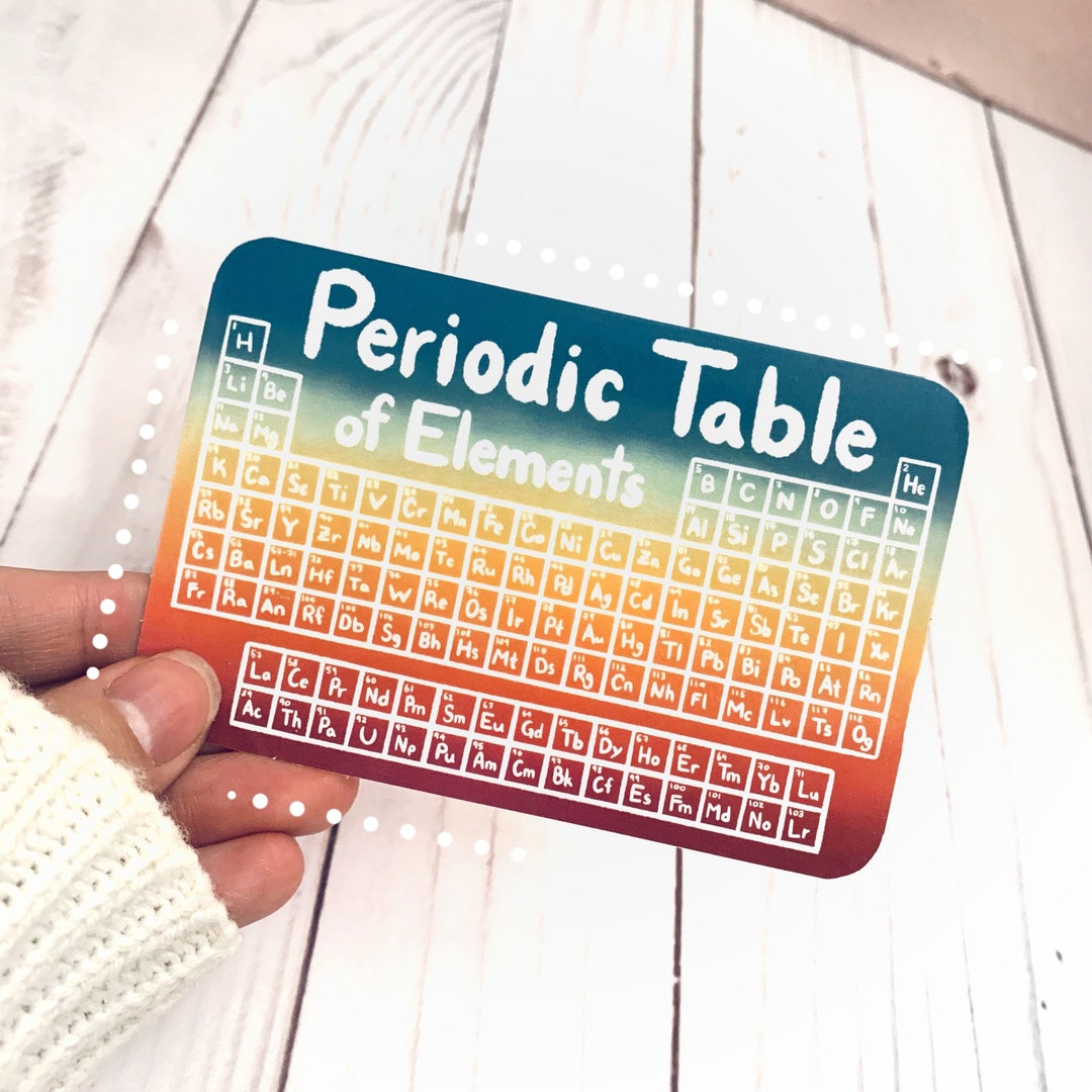 Periodic Table Sticker Chemistry Biology Table of Elements Study ...