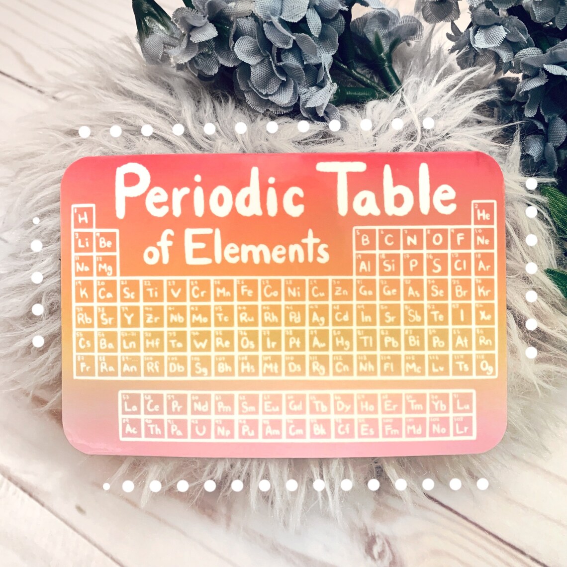 Pink Cute Periodic Table Sticker Chemistry Biology Table of - Etsy