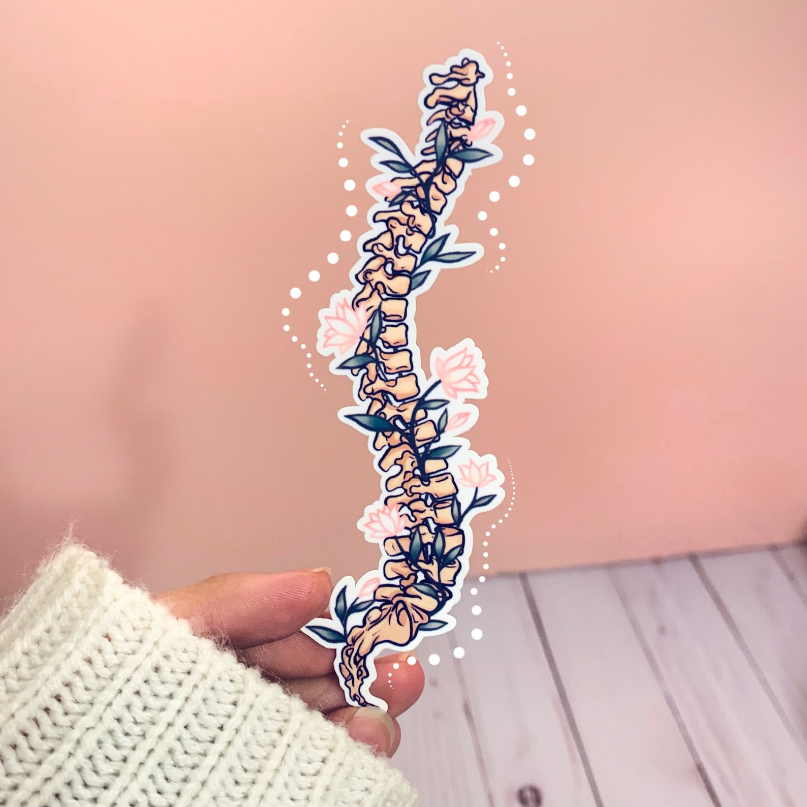 Floral Spine Aesthetic Biology Sticker Cute STEM Sticker - Etsy