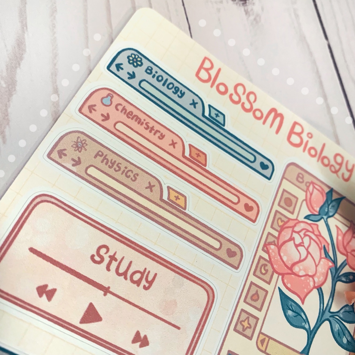 Cute Aesthetic Sticker Sheet Digital Art Floral Sticker - Etsy