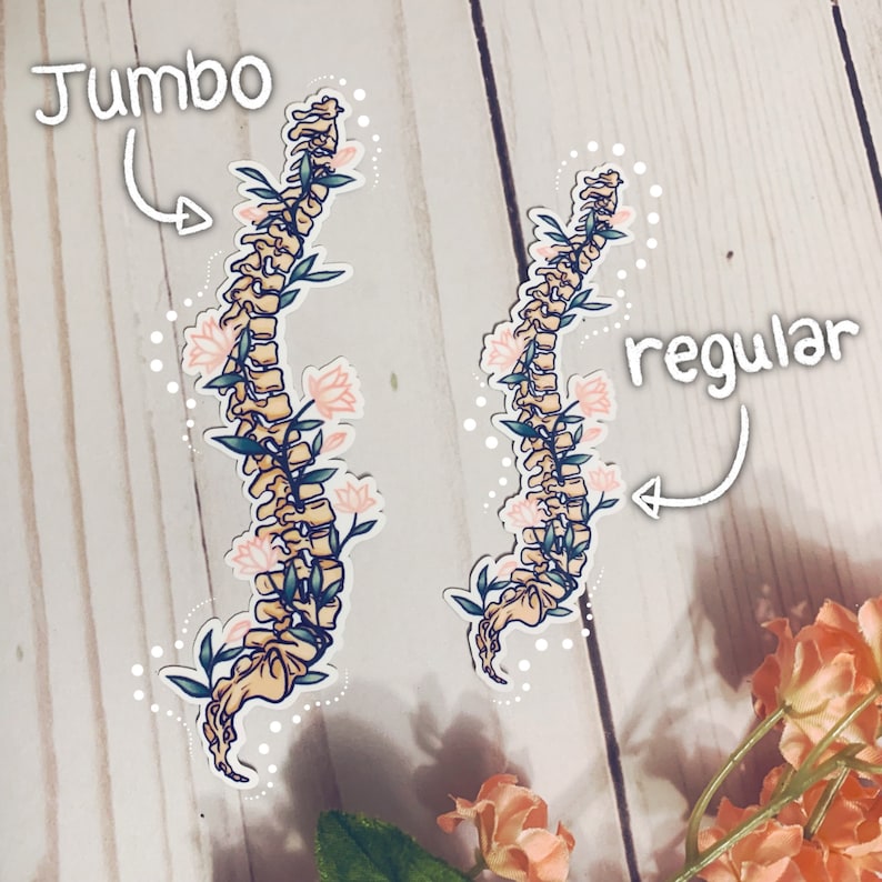 Floral Spine Aesthetic Biology Sticker Cute STEM Sticker - Etsy