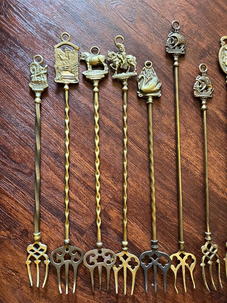 Vintage Brass Tasting Forks Fireplace Tool Pokers Collectibles Lot or ...
