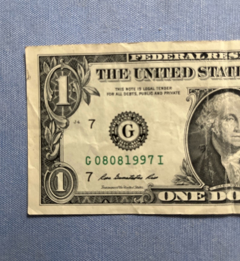 08081997 Fancy Serial Birthday Bank Note 1 Dollar Bill United States ...