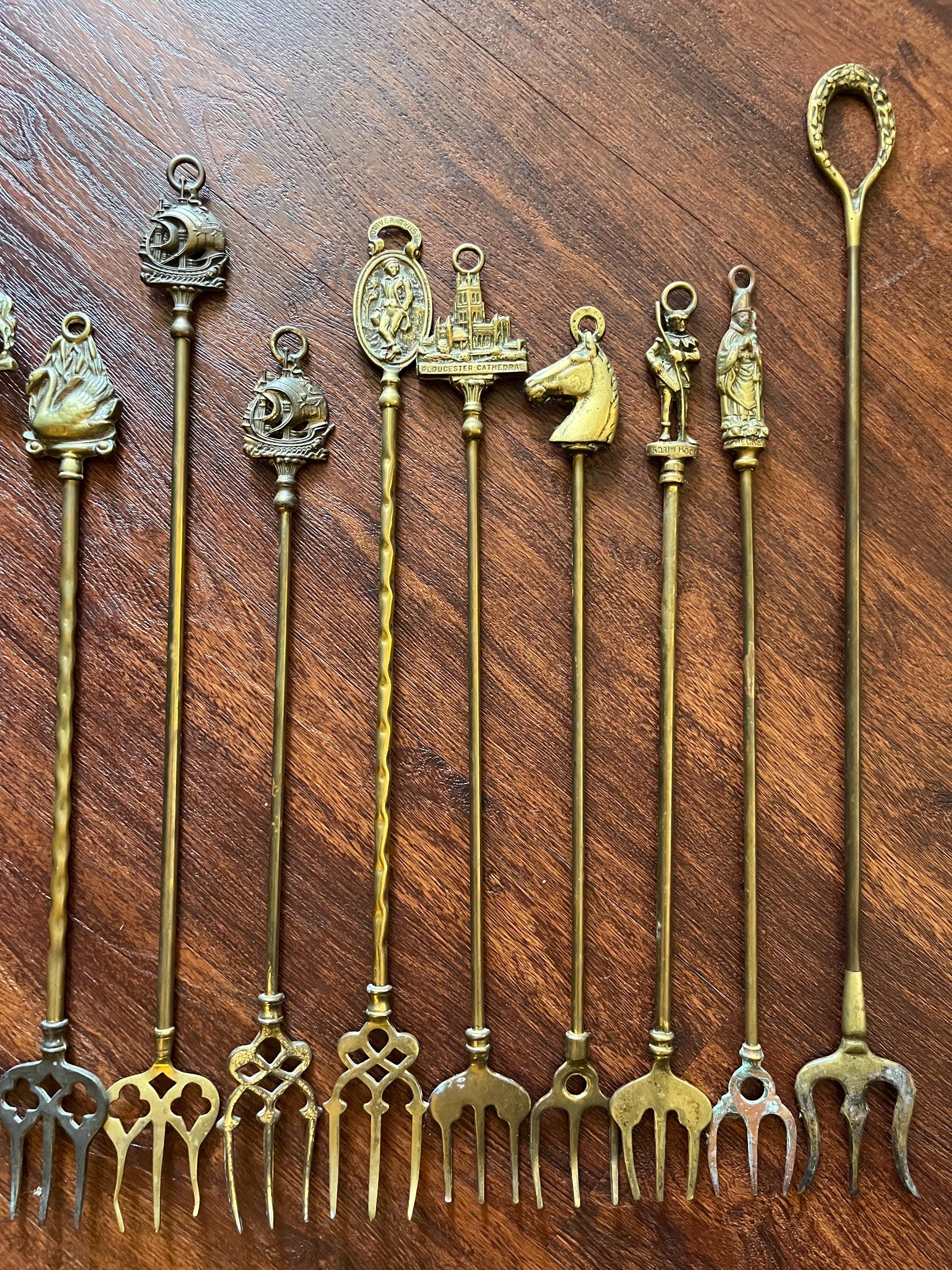 Vintage Brass Tasting Forks Fireplace Tool Pokers Collectibles Lot or ...