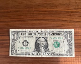 22442222 Binary Rare Fancy Serial Number Bank Note One Dollar Bill ...
