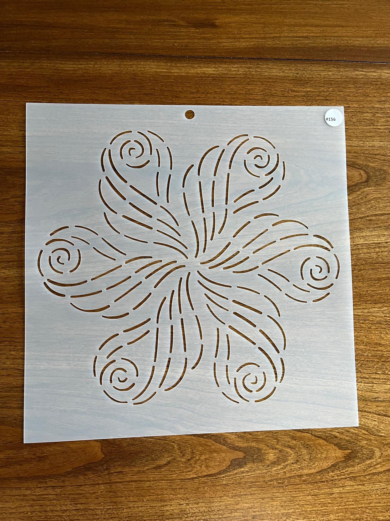 Curlicue Star Flower Stencil 11.25" - Etsy