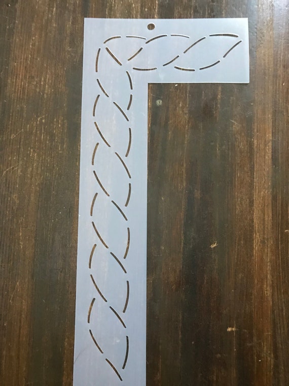Twisted Rope Corner Border Stencil 2width | Etsy