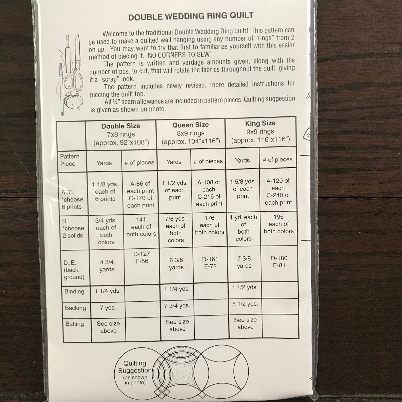 Double Wedding Ring Quilt Pattern - Etsy