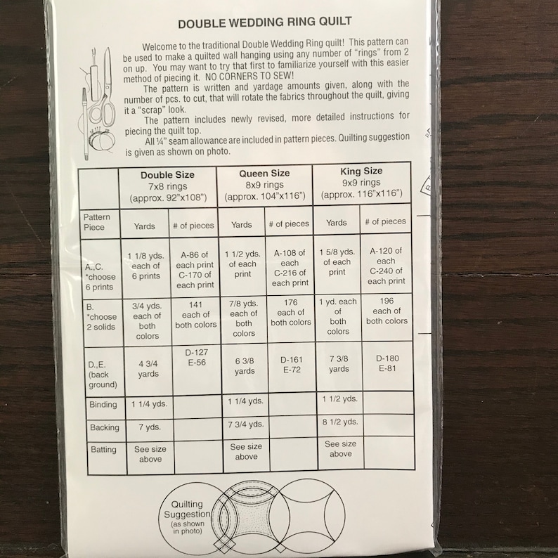 Double Wedding Ring Quilt Pattern - Etsy