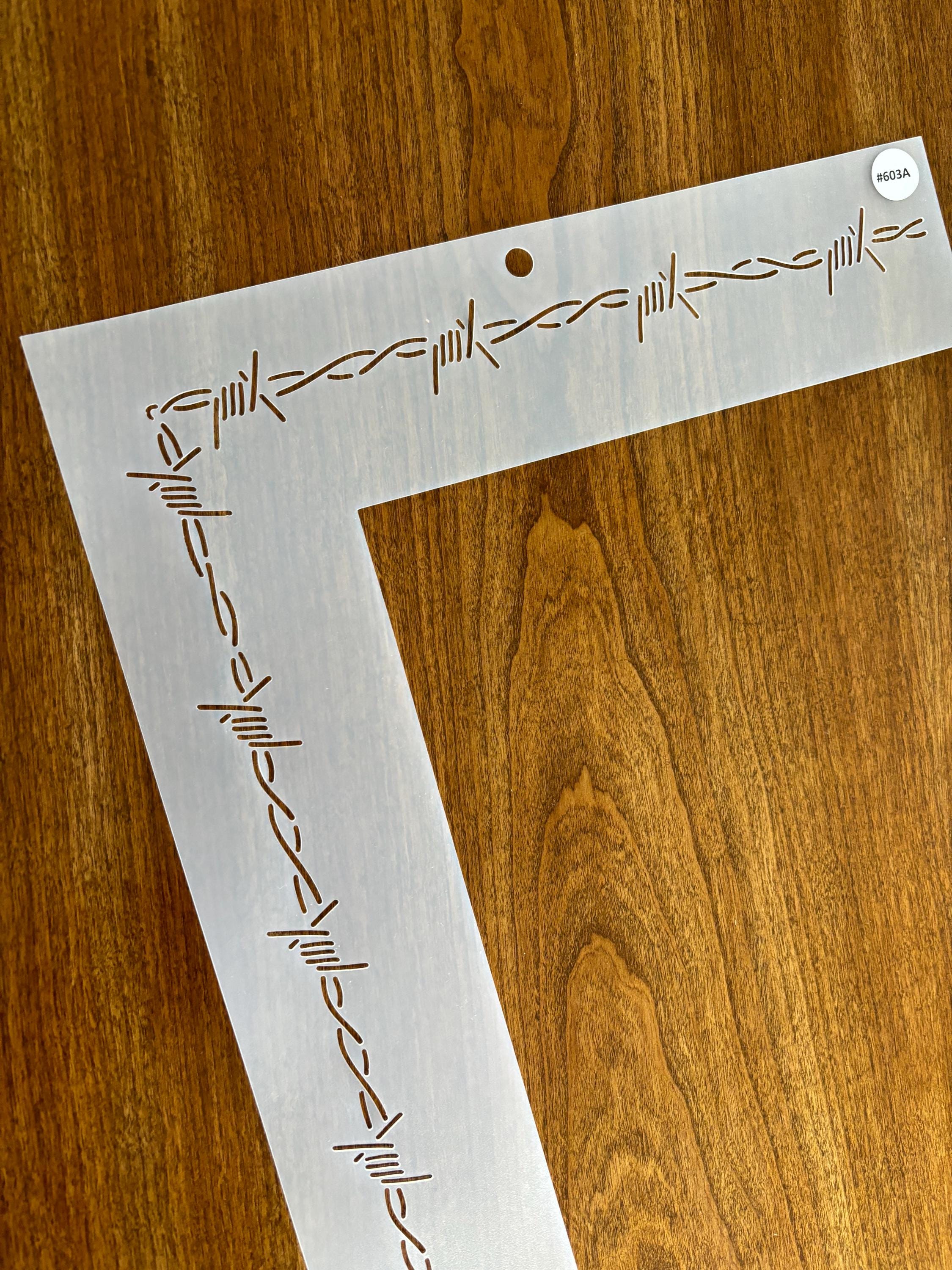 Barbed Wire Corner Border Stencil 1-1/4"w - Etsy