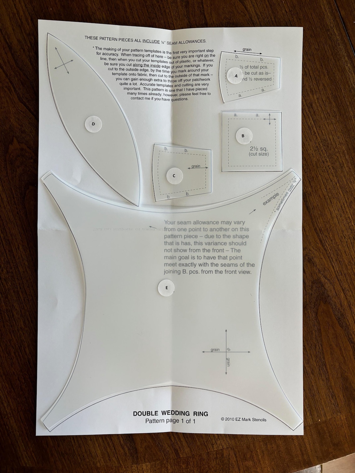Double Wedding Ring Quilt Pattern & Templates Set - Etsy