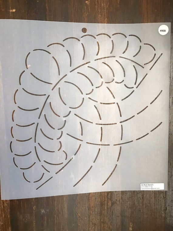 Feather & Scallop Corner Border Stencil 9 - Etsy