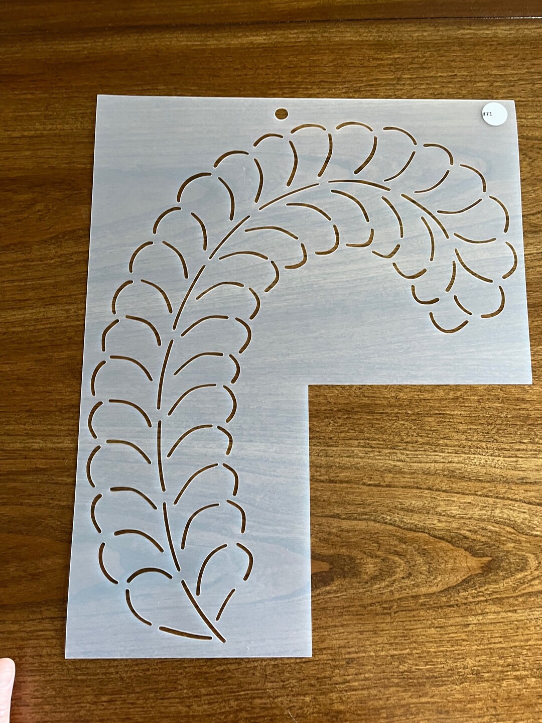 Curved Feather Corner Border Stencil - Etsy