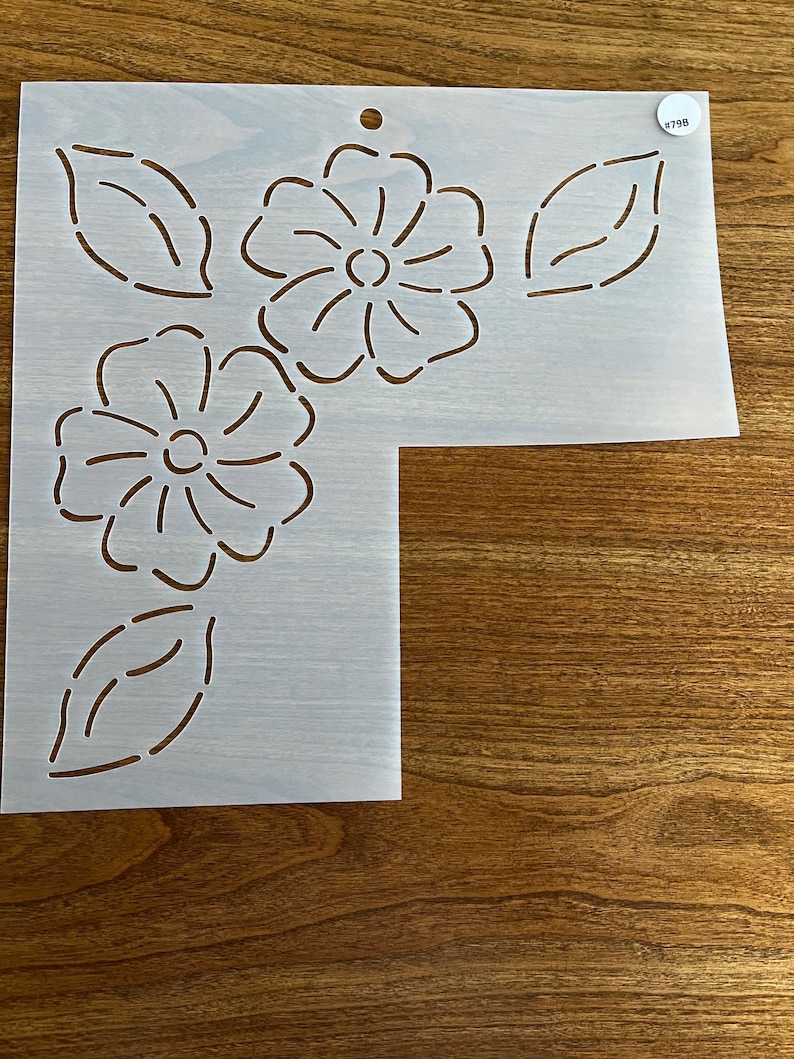 Flower & Leaves Corner Border Stencil 4" - Etsy
