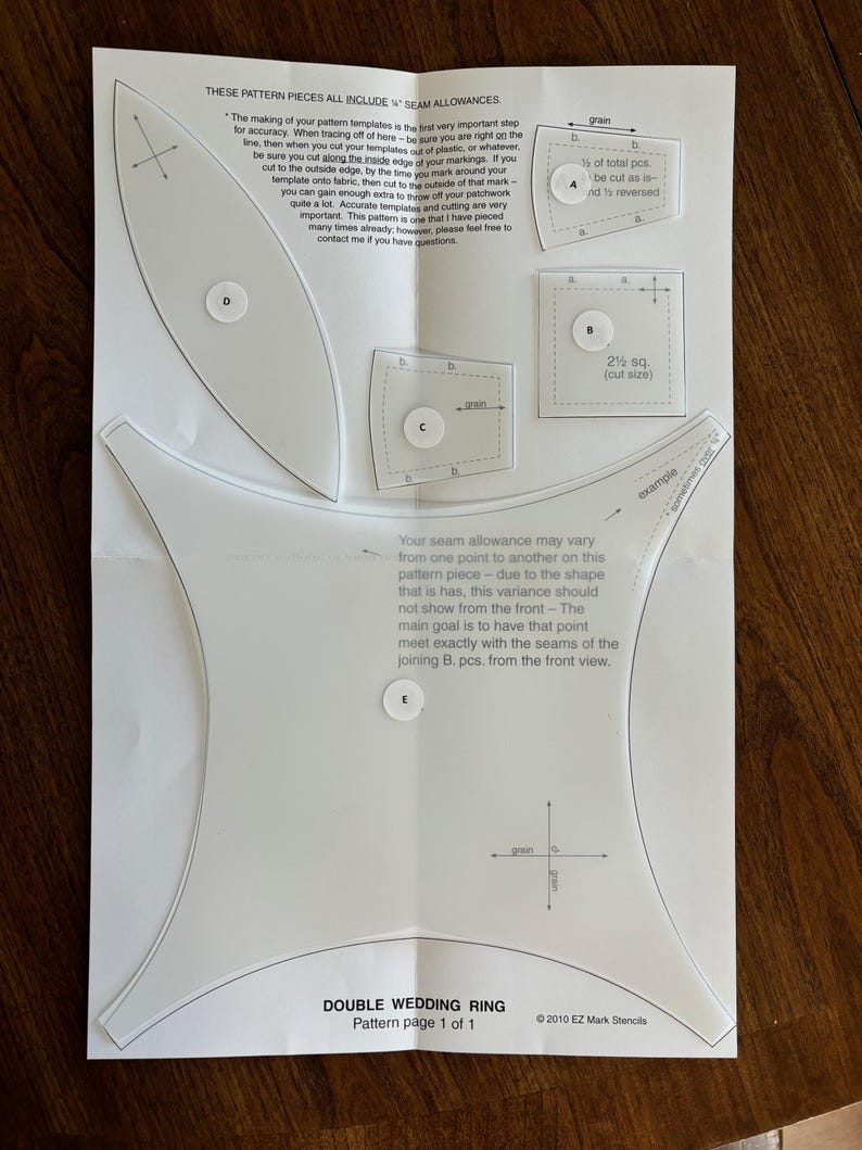Double Wedding Ring Templates - Etsy