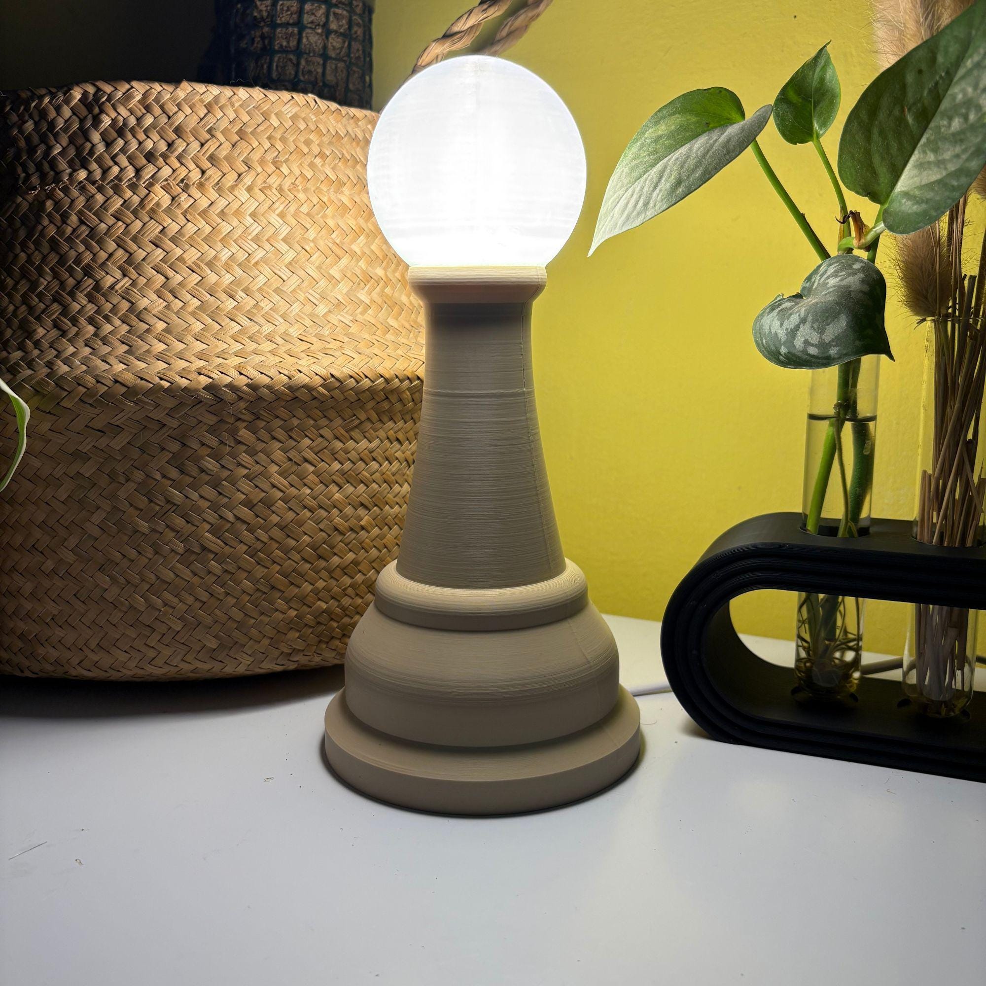 Modern Chess Pawn Desk Lamp, 3D Printed Bedside Table Light - Etsy