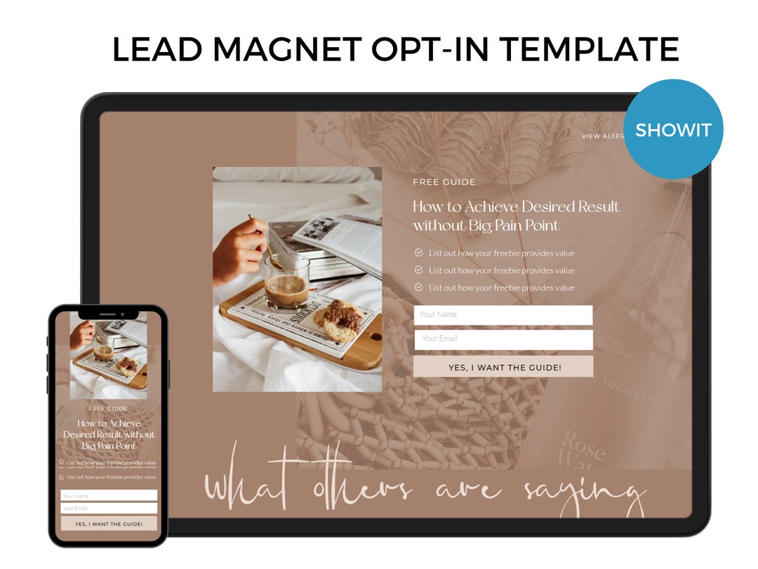 Lead Magnet Opt-in Template for Checklist Webinar Workbook - Etsy