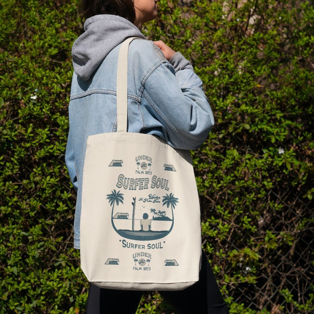 Surfer Organic Fabric Bag-canvas Fabric Bag for on the Go-black ...