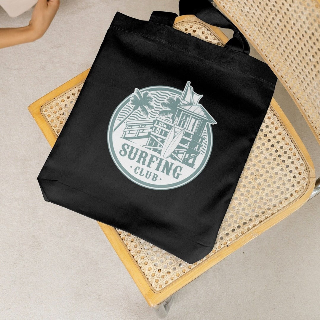 Thick Organic Tote Bag Surfing Club-tote Bag-tote Bag-print-gift ...