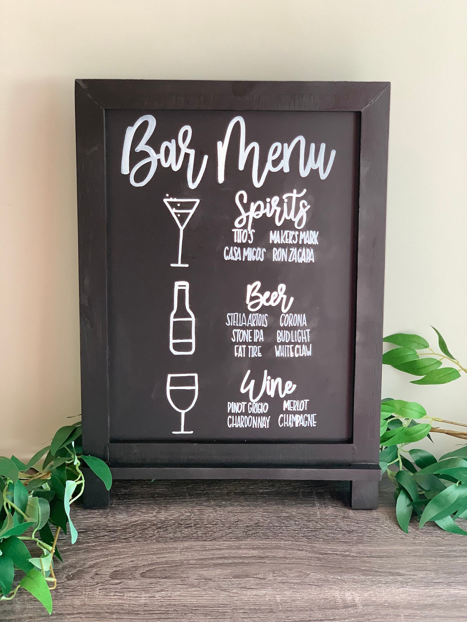Hand Lettered Bar Menu Sign 12 X 17 Chalkboard - Etsy
