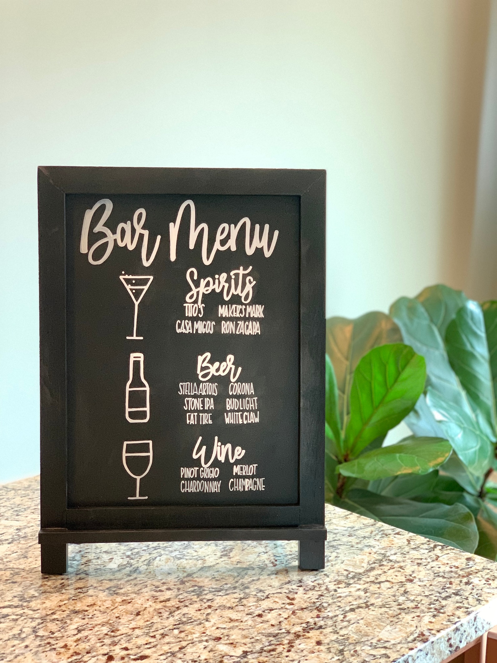 Hand Lettered Bar Menu Sign 12 X 17 Chalkboard - Etsy
