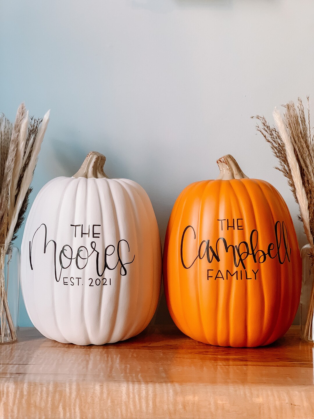 CUSTOM Fall Decor Large Pumpkin Personalized Cursive - Etsy