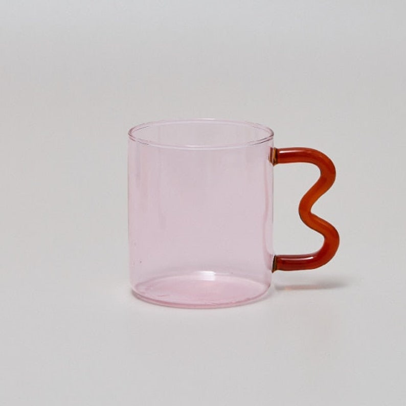 Squiggle Colorful Glass Mug - Etsy