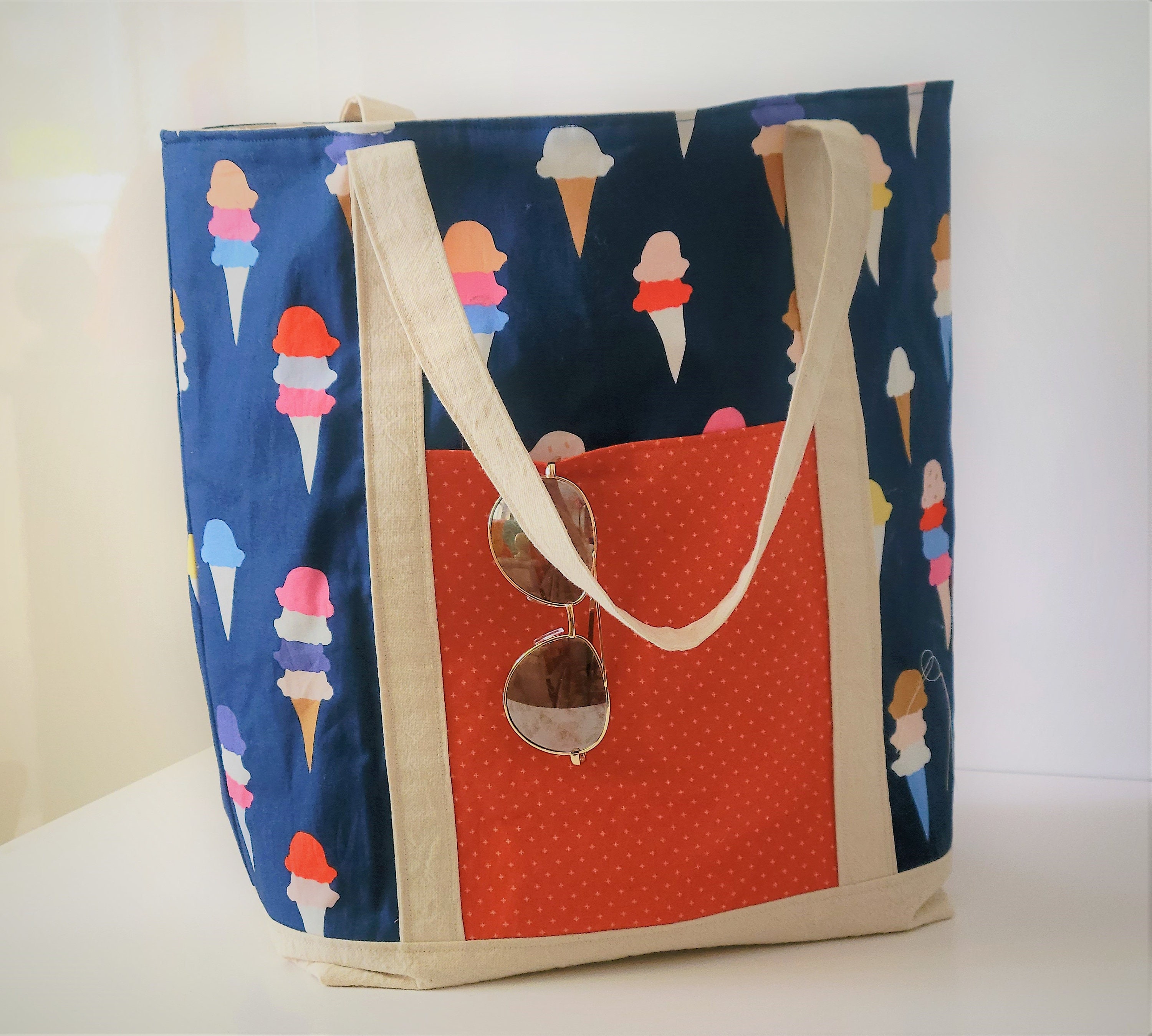 Tote Bag with Pockets for Women Everyday bag Big carry all - Etsy.de