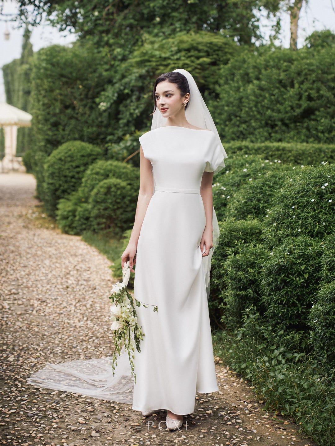 Unique Wedding Dress / White Cocktail Dress/ One Shoulder Wedding Dress ...