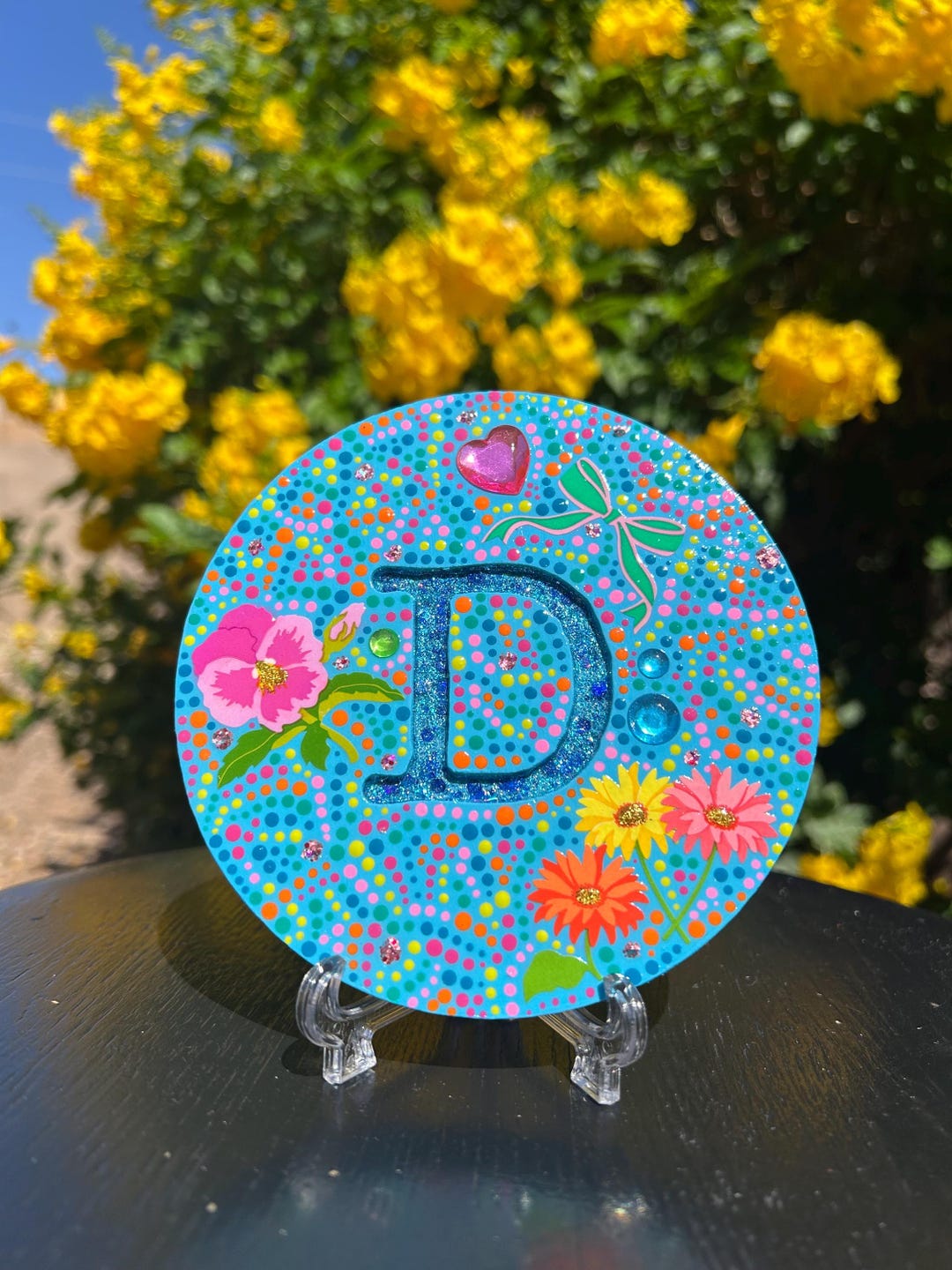 Letter “D” Floral Decorative Wooden Art - Etsy