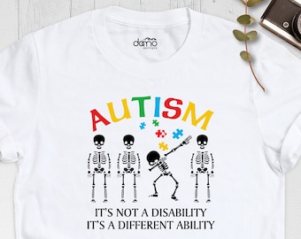 Skeleton Autism It's Not A Disability It's A Different Ability Vintage ...