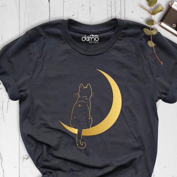 Cat and Moon - Etsy